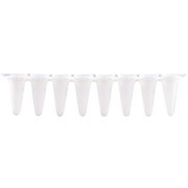 0.1ml qPCR 8-Strip White Tubes (With Optical Caps)
